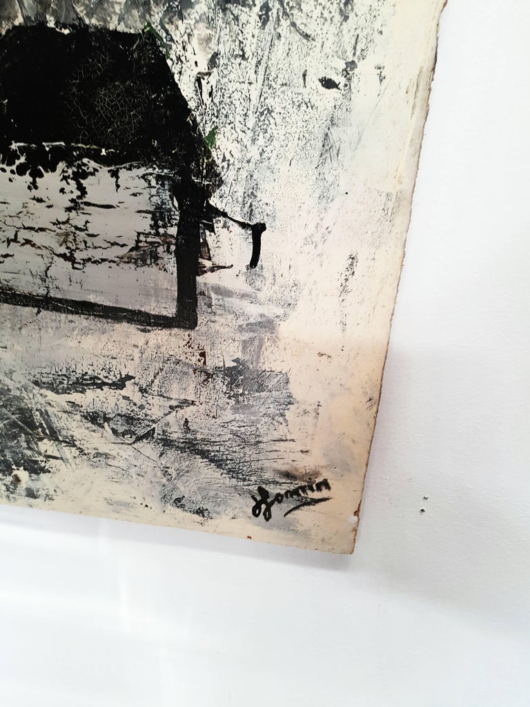 Large Brutalist Abstract Painting on Wood, Signed, France 1990s For ...