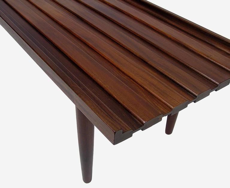 1960s Mid-Century Modern Era Solid Teak Bench at 1stDibs