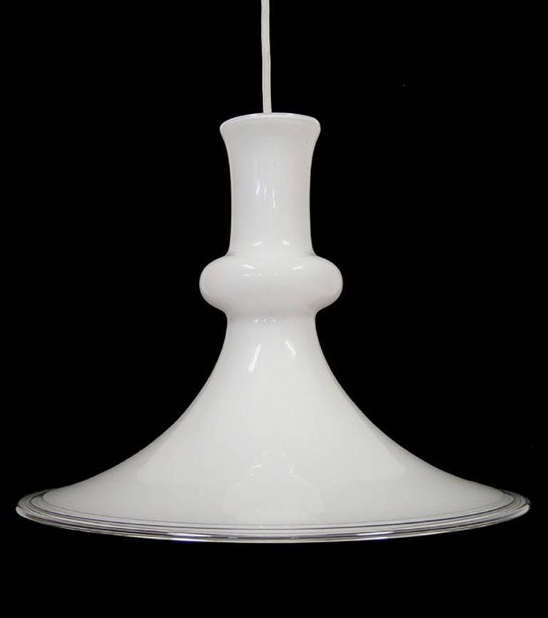 Vintage Holmegaard Glass Pendant Lamp by Jacob E. Bang, Denmark at 1stDibs