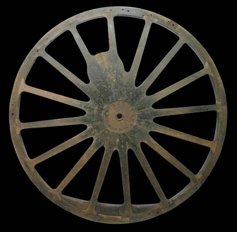 Pair of 19th Century Oak and Pine Reclaimed Locomotive Wheel Patterns ...