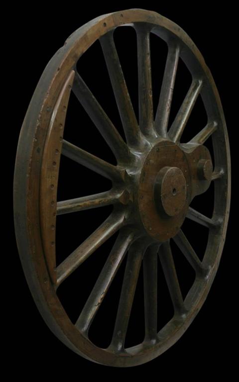 Pair of 19th Century Oak and Pine Reclaimed Locomotive Wheel Patterns ...