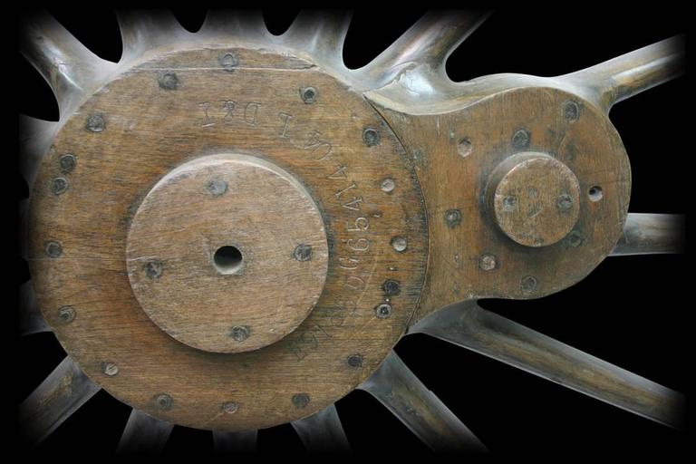 Pair of 19th Century Oak and Pine Reclaimed Locomotive Wheel Patterns ...