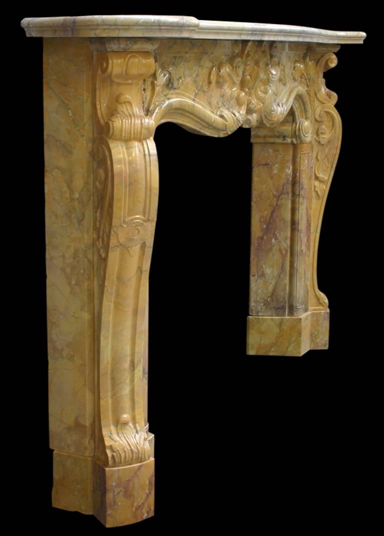 19th Century Scottish Rococo Sienna Marble Fireplace Surround at 1stDibs