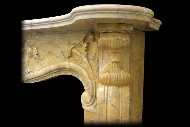 19th Century Scottish Rococo Sienna Marble Fireplace Surround at 1stDibs