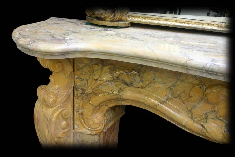 19th Century Scottish Rococo Sienna Marble Fireplace Surround at 1stDibs