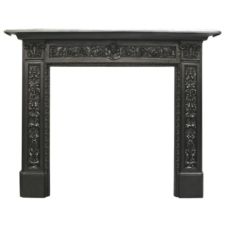 Ornate Antique Victorian Cast Iron Fireplace Surround at 1stDibs