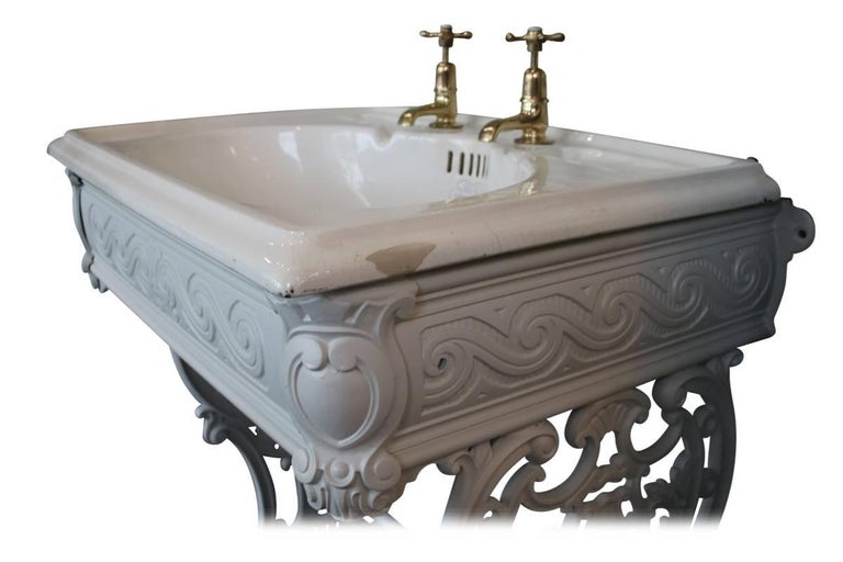 Original Restored Edwardian Cast Iron Wash Stand For Sale at 1stDibs