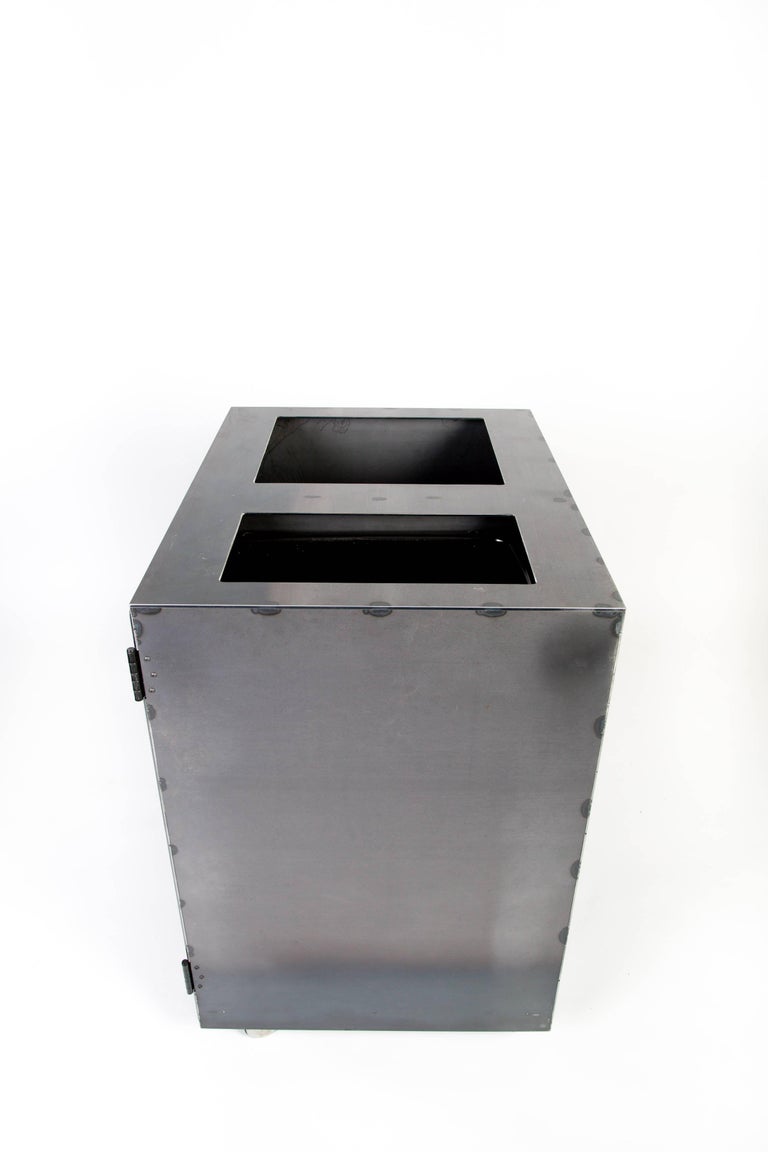 Minimal Modern Custom Steel Garbage and Recycle Bin (custom logos upon ...