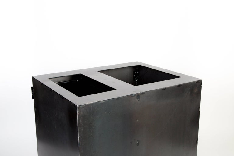 Minimal Modern Custom Steel Garbage and Recycle Bin (custom logos upon ...