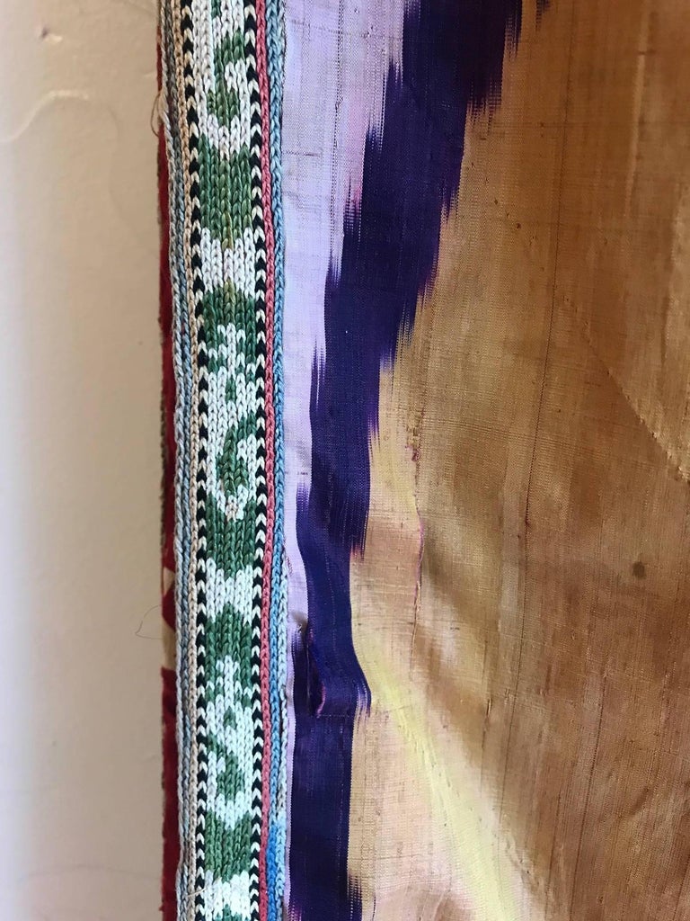 19th Century Antique Silk Ikat Throw For Sale at 1stDibs