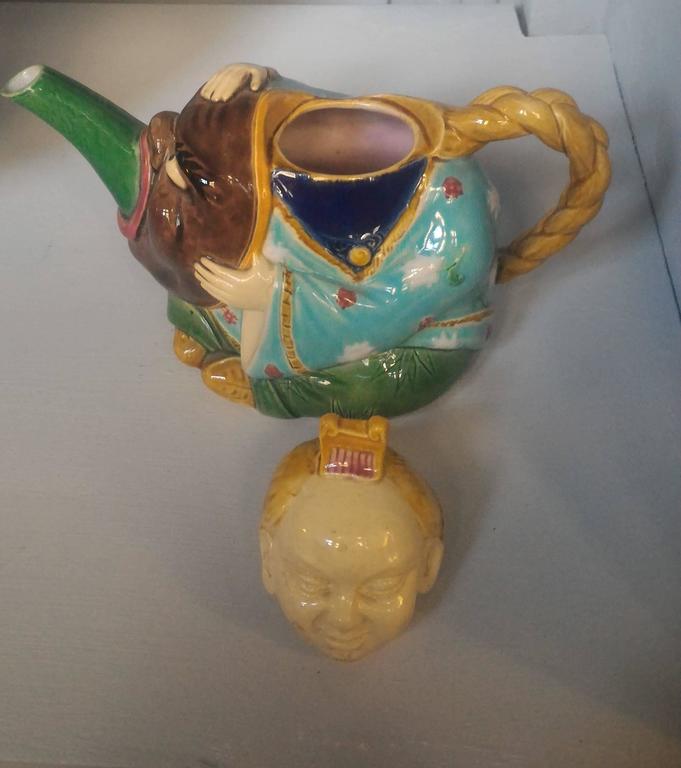 Minton Majolica Oriental Teapot, circa 1870 For Sale at 1stDibs