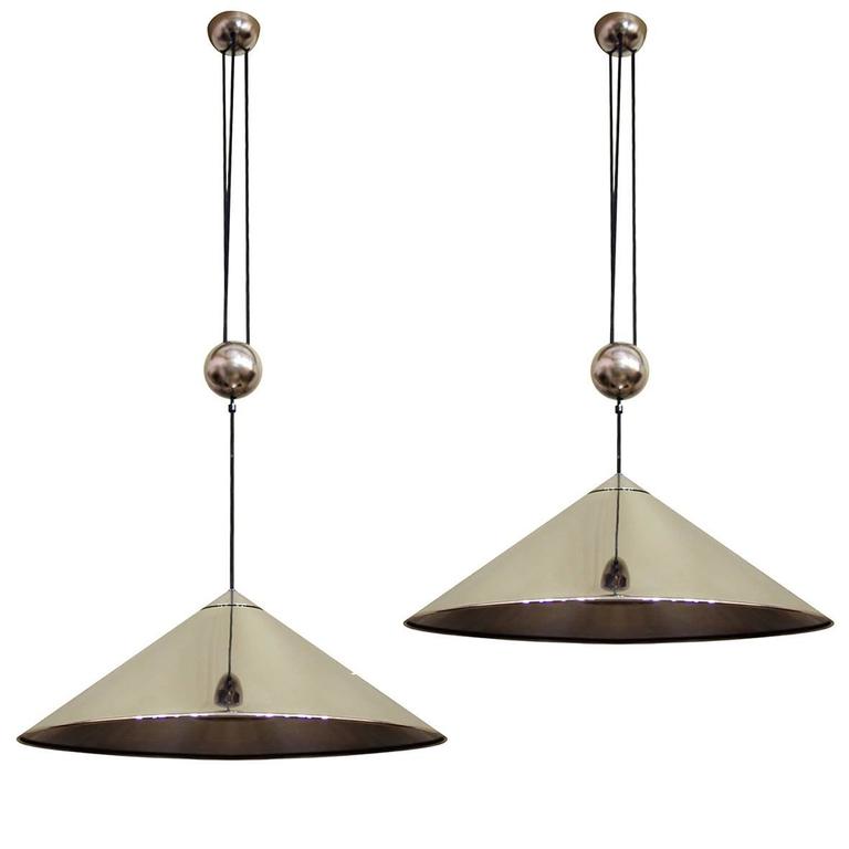 Pair of Large Adjustable Counterweight Pendants Lights by Florian ...
