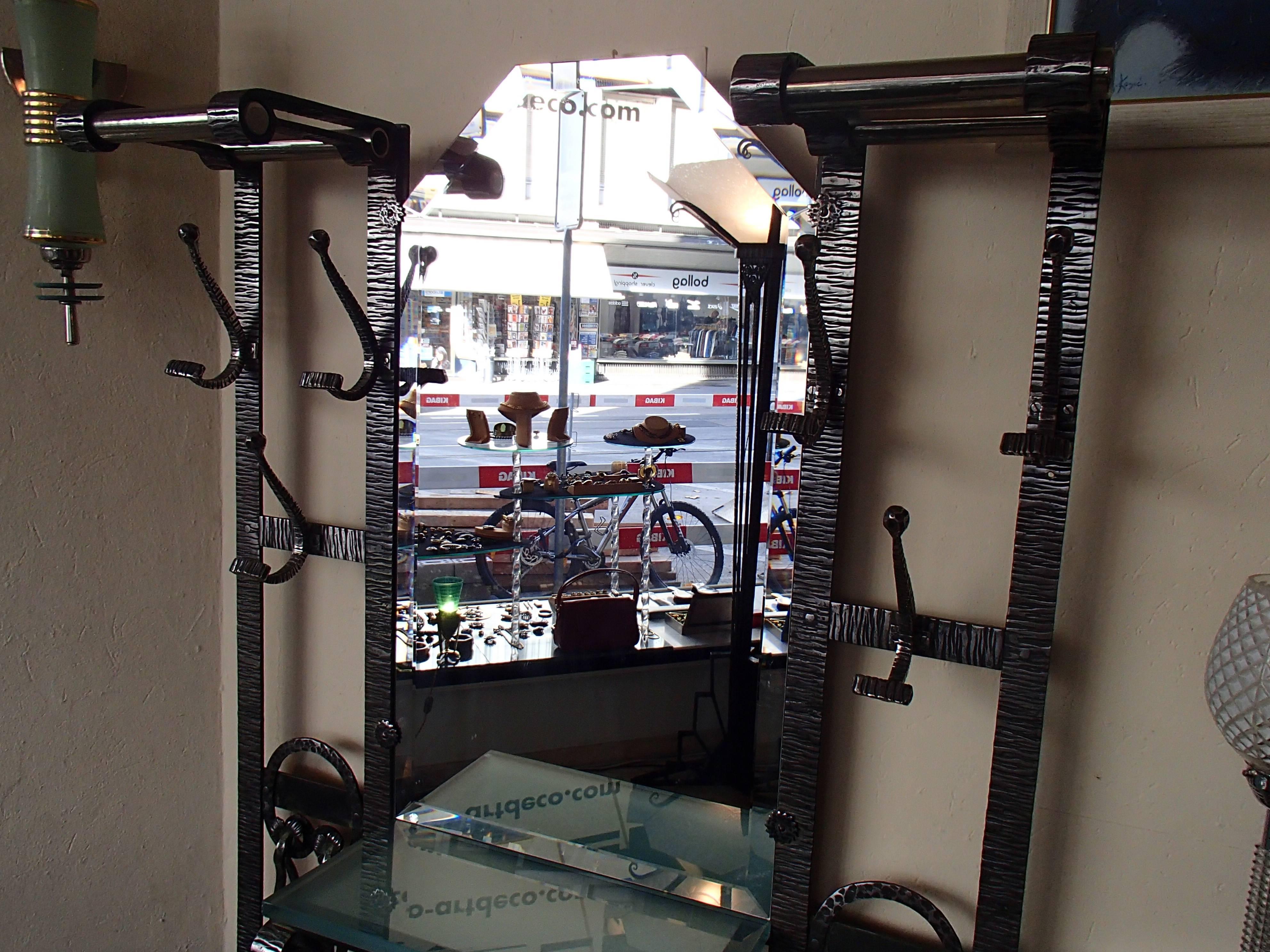 Wrought Iron Wardrobe with Mirror and Umbrella Stand at 1stDibs | iron ...