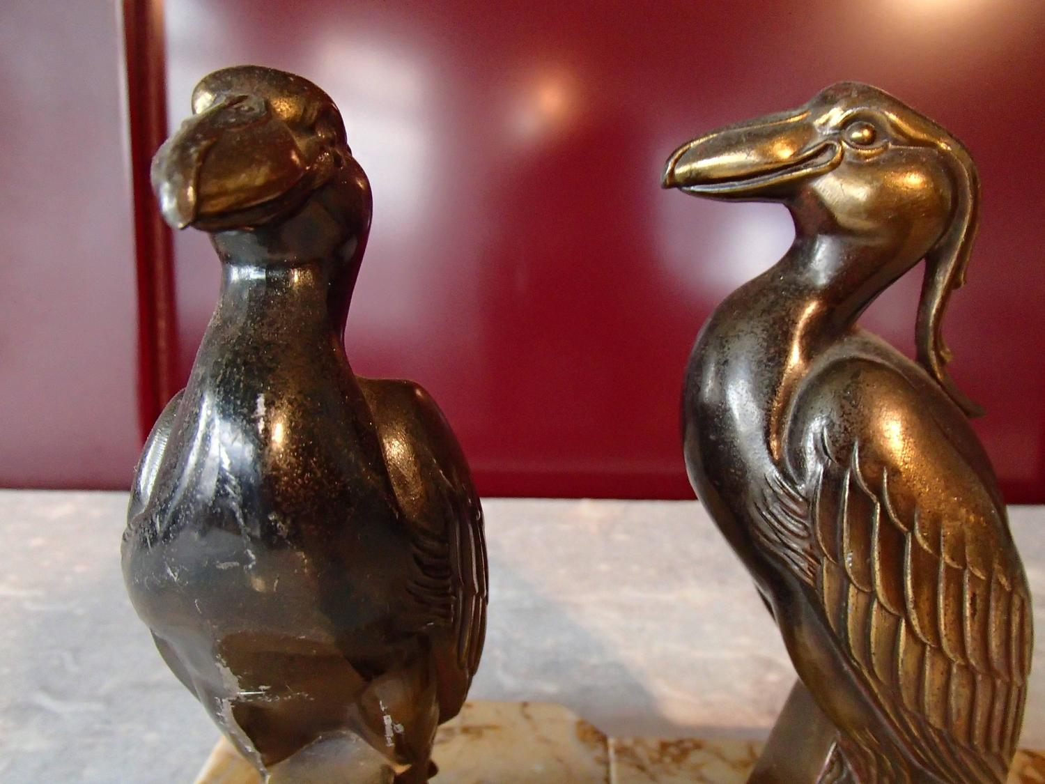 Pair of Art Deco Bronze Bird Bookend by Jamar For Sale at 1stdibs