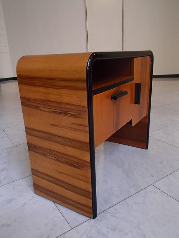 Art Deco Small Konzle Side Table Walnut with Black at 1stDibs
