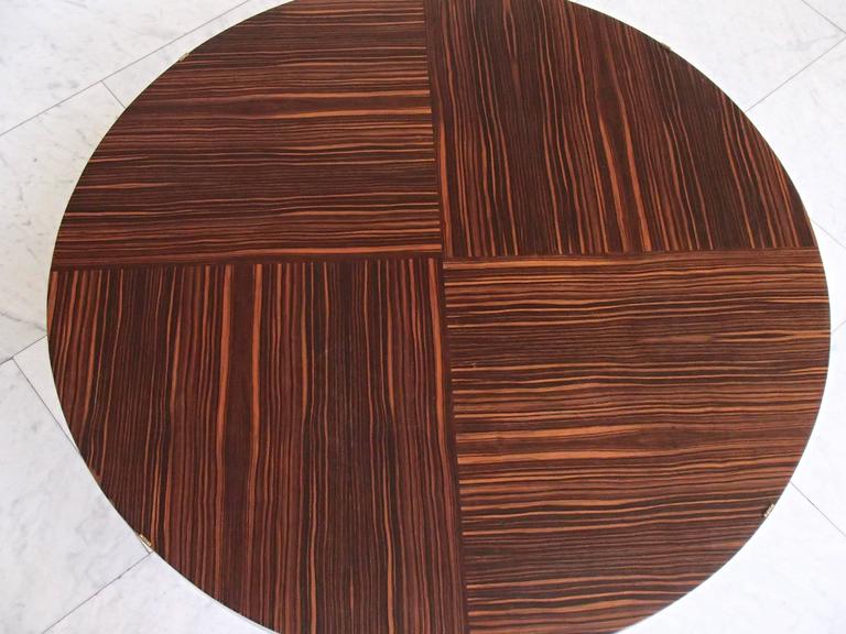 Huge Round Art Deco Ebene de Macassar Coffee Side Table For Sale at 1stDibs
