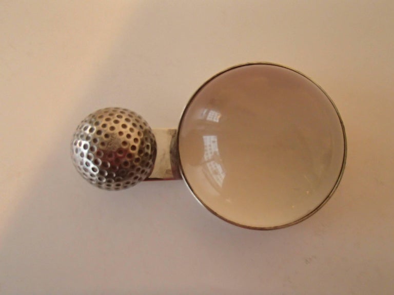 Hermes Paris Silver Plated Golf Ball Magnifying Glass at 1stDibs