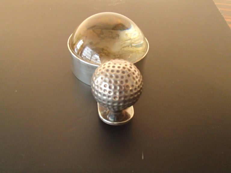 Hermes Paris Silver Plated Golf Ball Magnifying Glass at 1stDibs