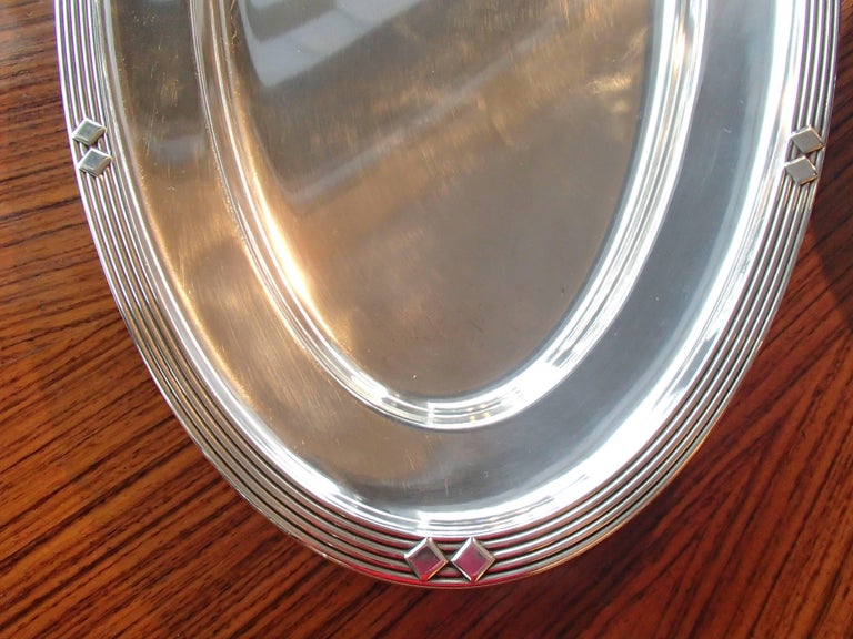 Art Deco WMF Silver Plated Huge Oval Serving Tray at 1stDibs