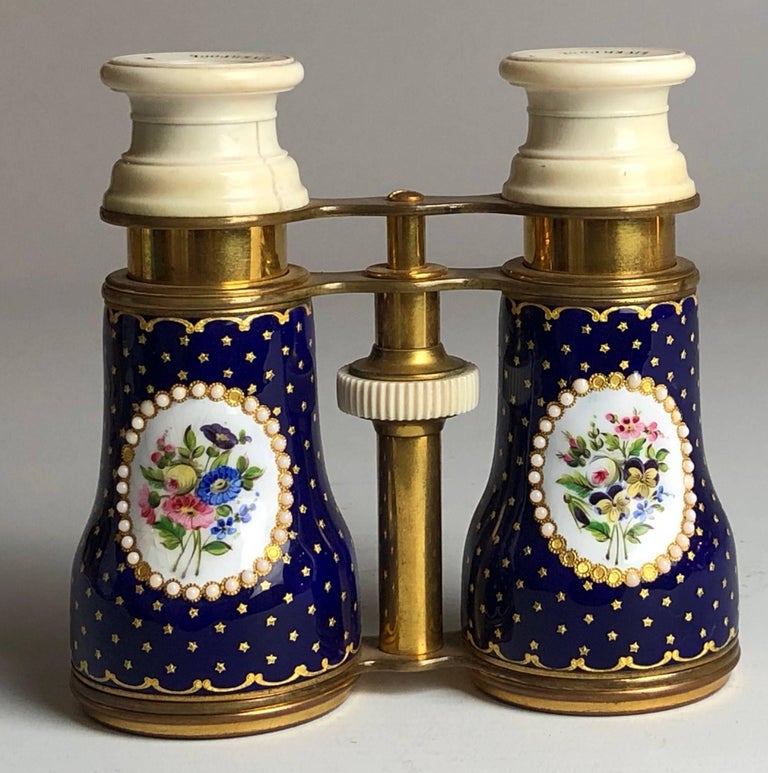 Pair of 19th Century Hand Enameled Ladies Opera Glasses, circa 1890 For ...