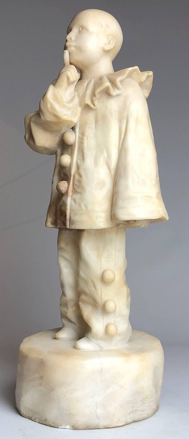 Art Nouveau Alabaster Sculpture of a Child Clown by H. St. Lerche ...