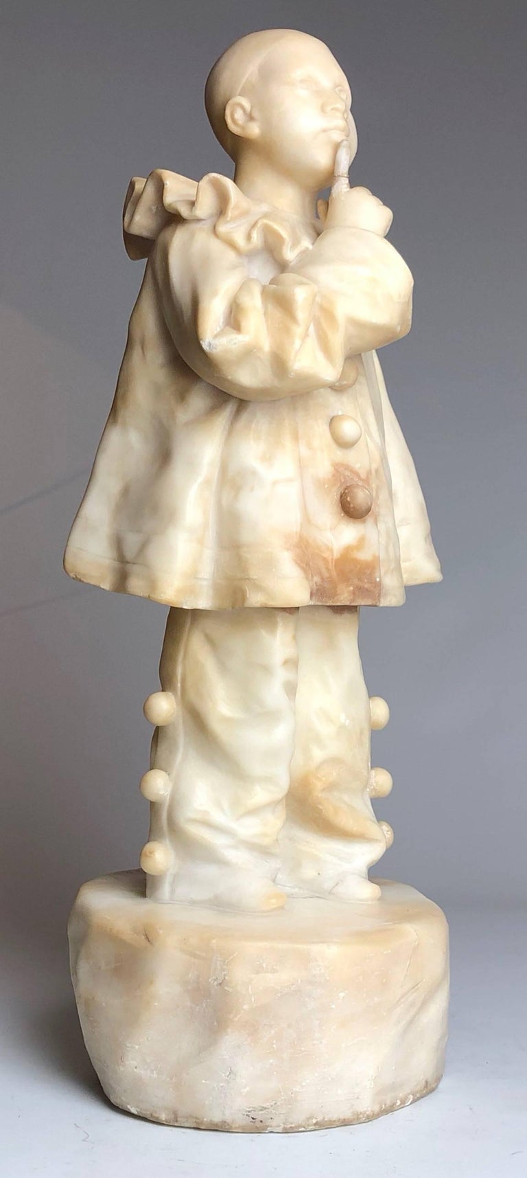 Art Nouveau Alabaster Sculpture of a Child Clown by H. St. Lerche ...