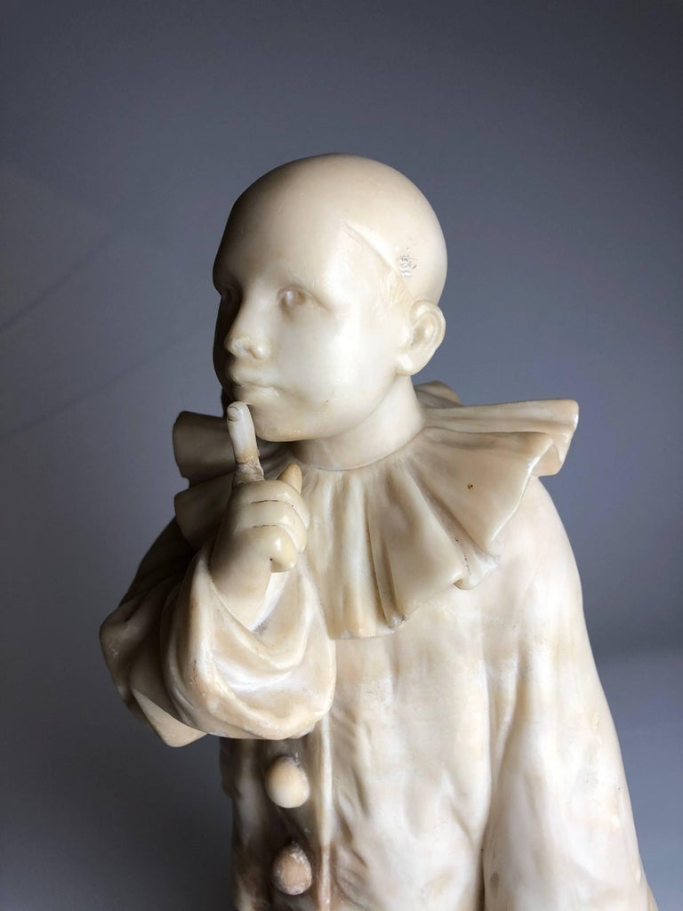Art Nouveau Alabaster Sculpture of a Child Clown by H. St. Lerche ...