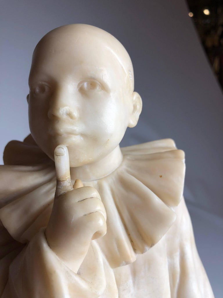 Art Nouveau Alabaster Sculpture of a Child Clown by H. St. Lerche ...