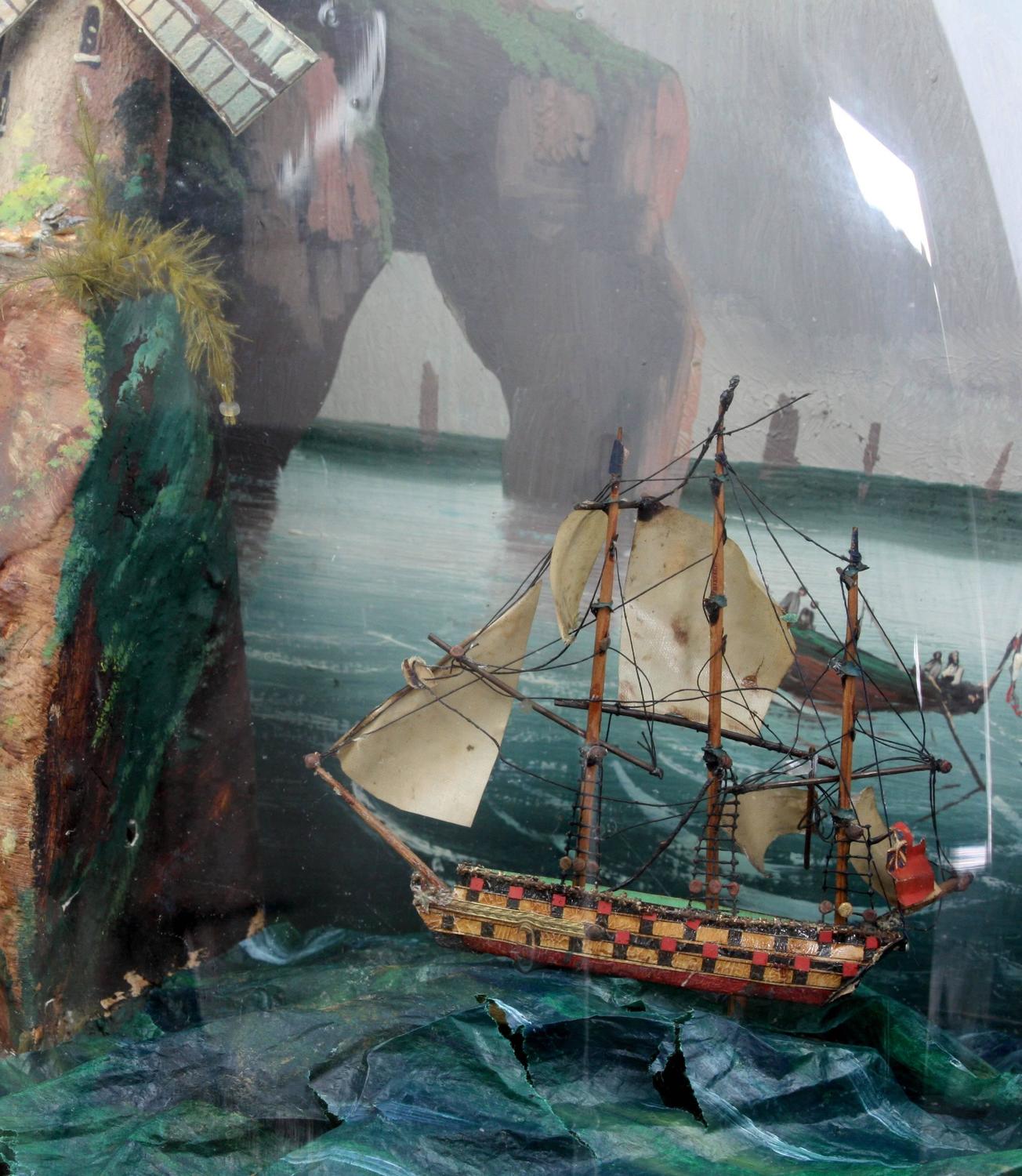 Antique Rocking Ship and Windmill Musical Automaton Under-Dome, by ...