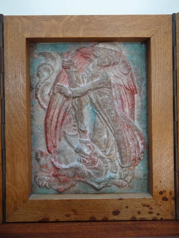 Art Deco WWII Churchill St Michael stone plaque relief sculpture Harry ...