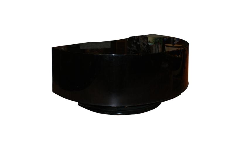 1940s Half-Moon Black Desk by Jacques Adnet at 1stDibs | half moon ...
