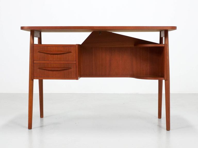 Small Teak Desk by G. Tibergaard for Ikast Møbelfabrik, Denmark at 1stDibs