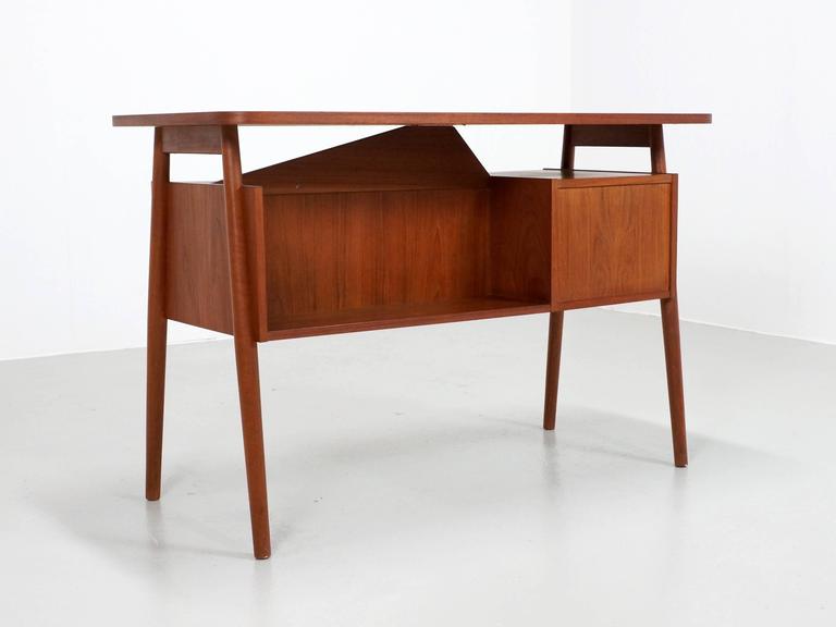 Small Teak Desk by G. Tibergaard for Ikast Møbelfabrik, Denmark at 1stDibs