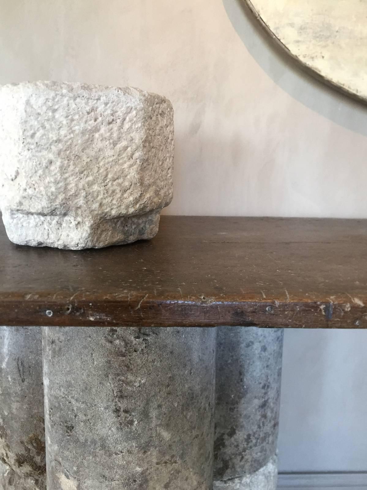 Console Side Table from Gothic Stone Colomns and 18th Century Walnut at ...