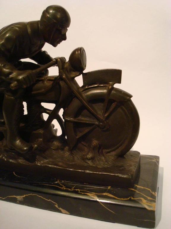 Motorcycle Bronze with Driver Desk Piece For Sale at 1stDibs ...