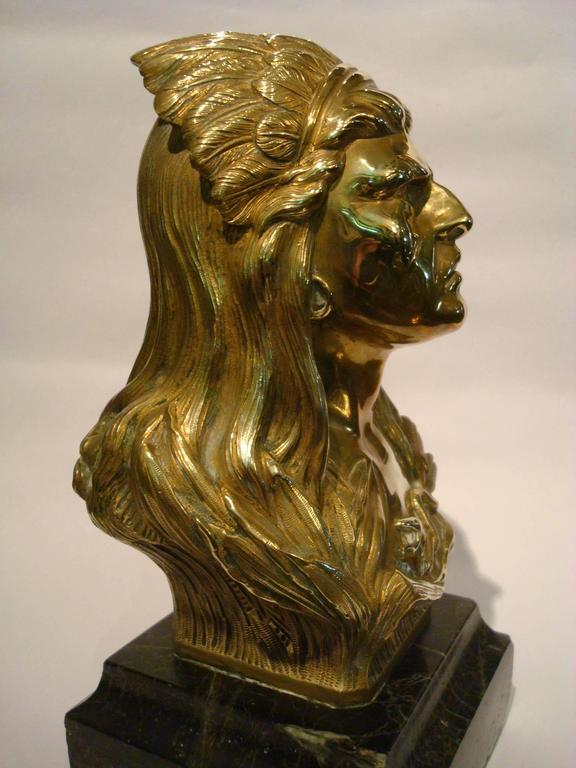Native American-Indian Chief Bronze Sculpture For Sale at 1stDibs