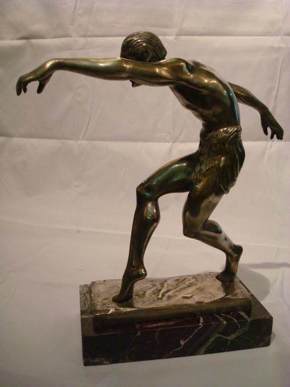 Art Deco Devil - Faun - Satyr Silvered Bronze Sculpture, 1920s at 1stDibs