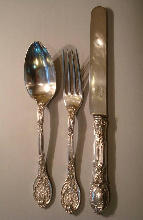 Rococo Odiot Meissonnier Sterling Silver Cutlery Flatware for 12 ...