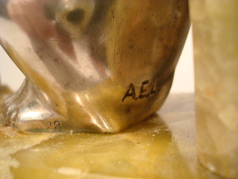 Art Deco Rabbit, Hare Silver Plated Bronze Bookends, A.E.L, 1920s For ...