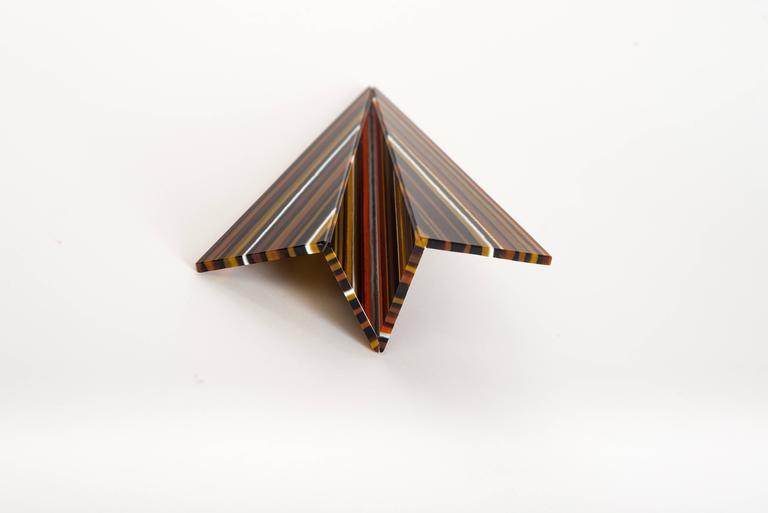 PAPER PLANE Striped Multicolor Sculpture Glass Decoration For Sale at ...