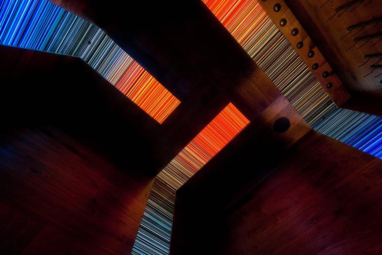 Multicolor Glass Barcode Installation Decoration for Residencies and ...