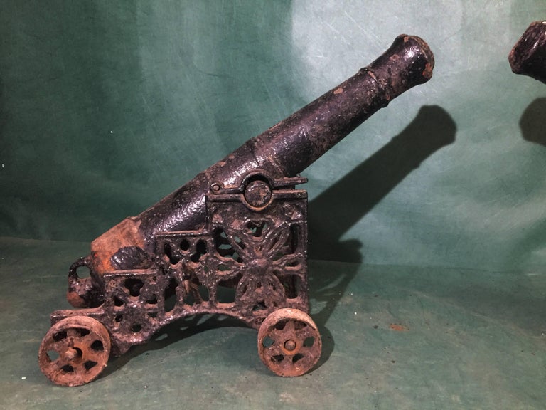 Two Antique 18th Century Original Iron Cannons of circa 1750 Period For ...