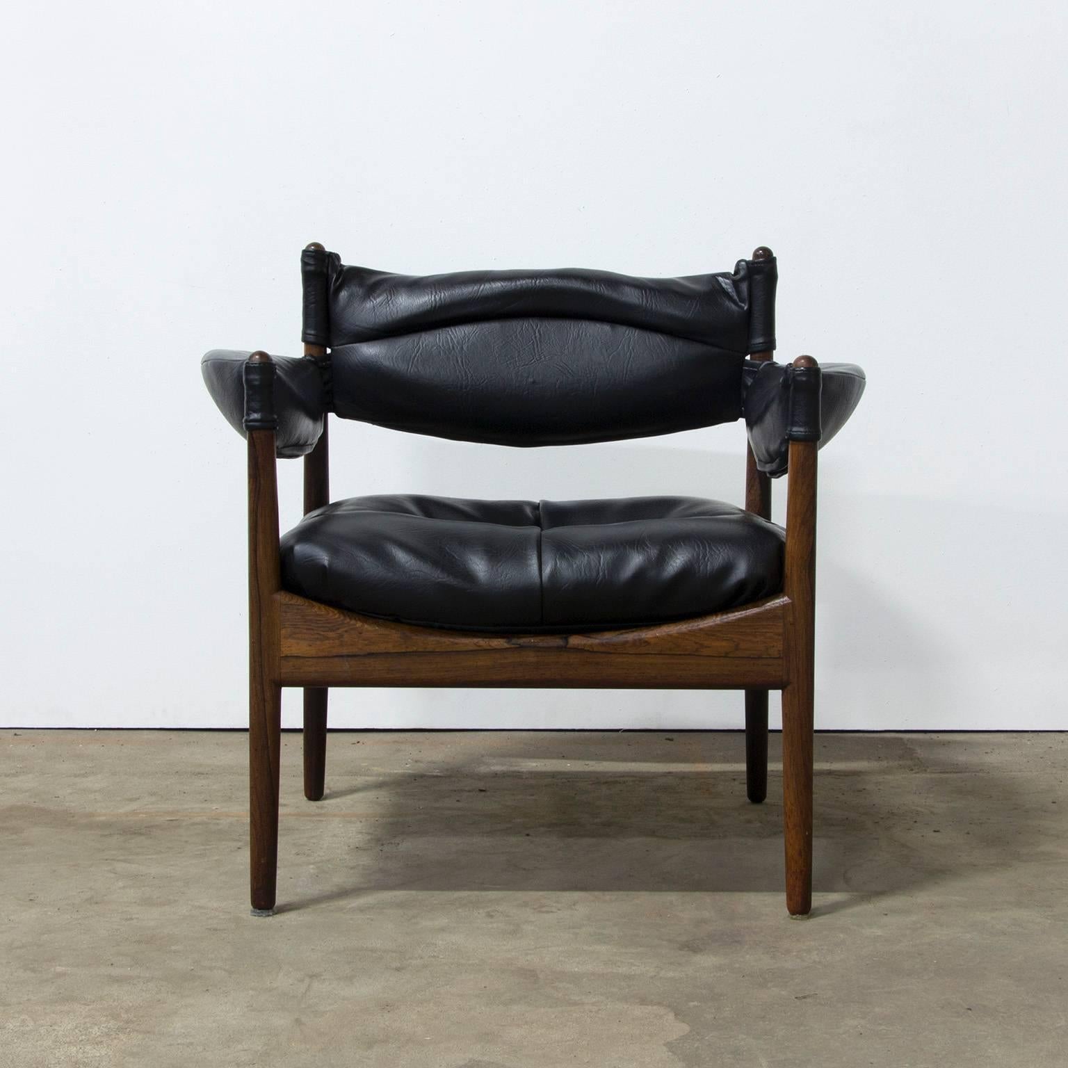 1963, Kristian Solmer Vedel, Modus Easy Chair, Black Leather for Soren ...
