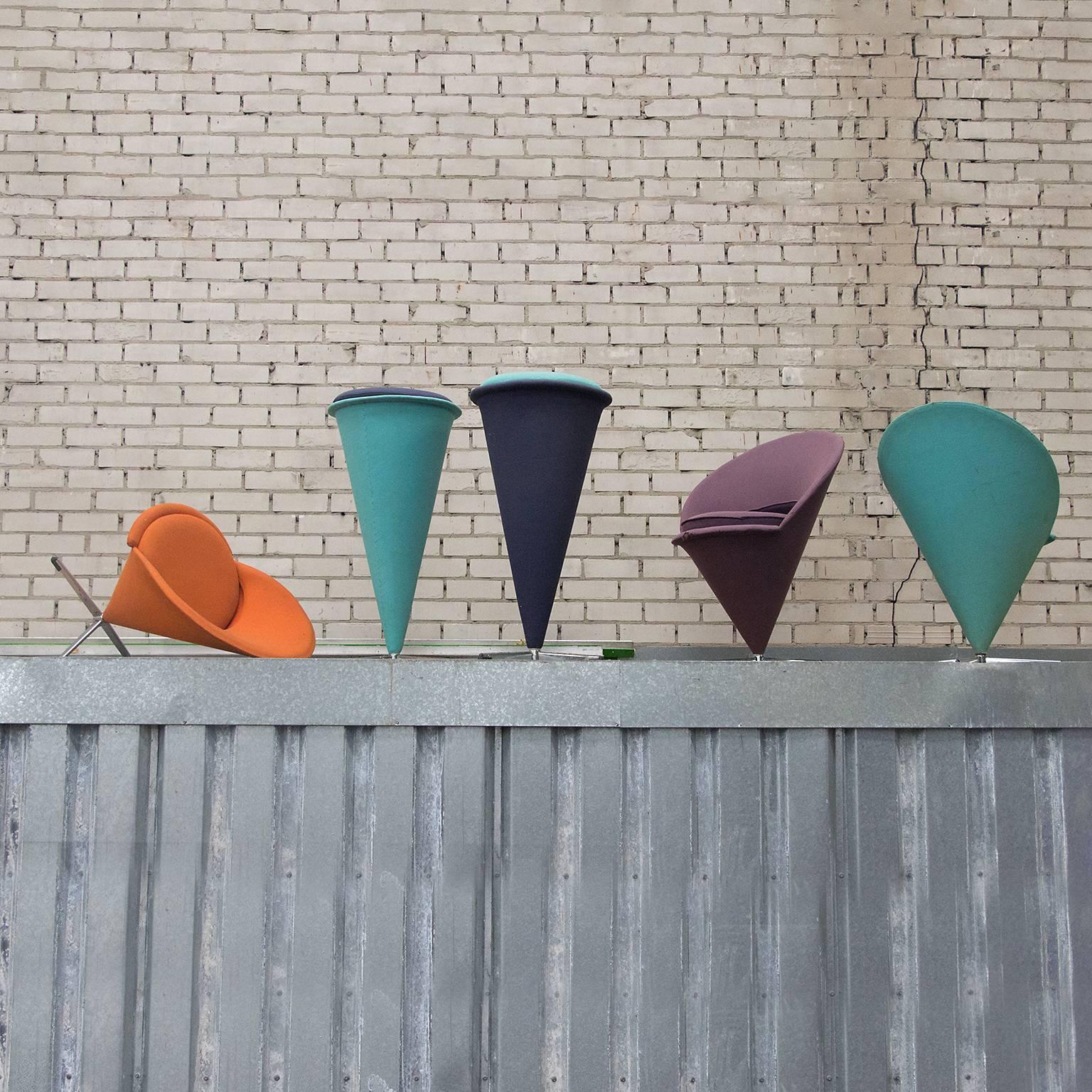 1958, Verner Panton for Rosenthal, Cone High Stool, Original Turqois ...