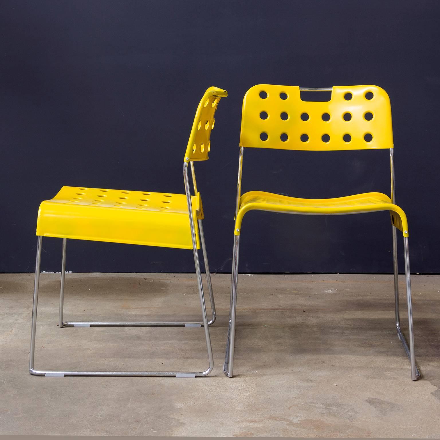 1971, Rodney Kinsman, Set Rare Yellow Omstak Stacking Chairs at 1stDibs