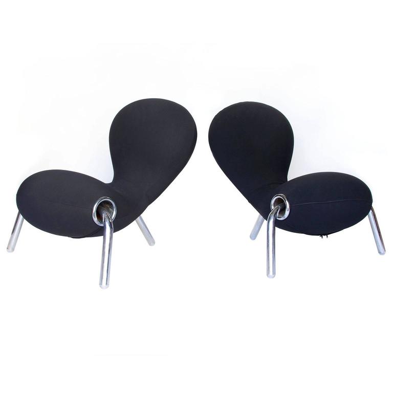 1988, Marc Newson, 2 x Black "Embryo" Lounge Chair for Cappellin at 1stdibs