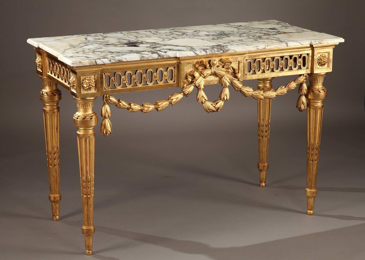 Louis XVI Console in Giltwood at 1stDibs | louis xvi console table ...