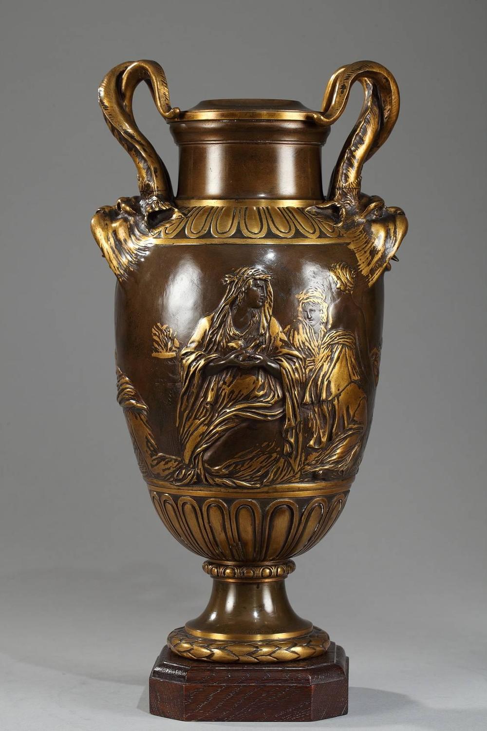 Pair of Bronze Vases by Ferdinand Barbedienne, 19th Century For Sale at ...