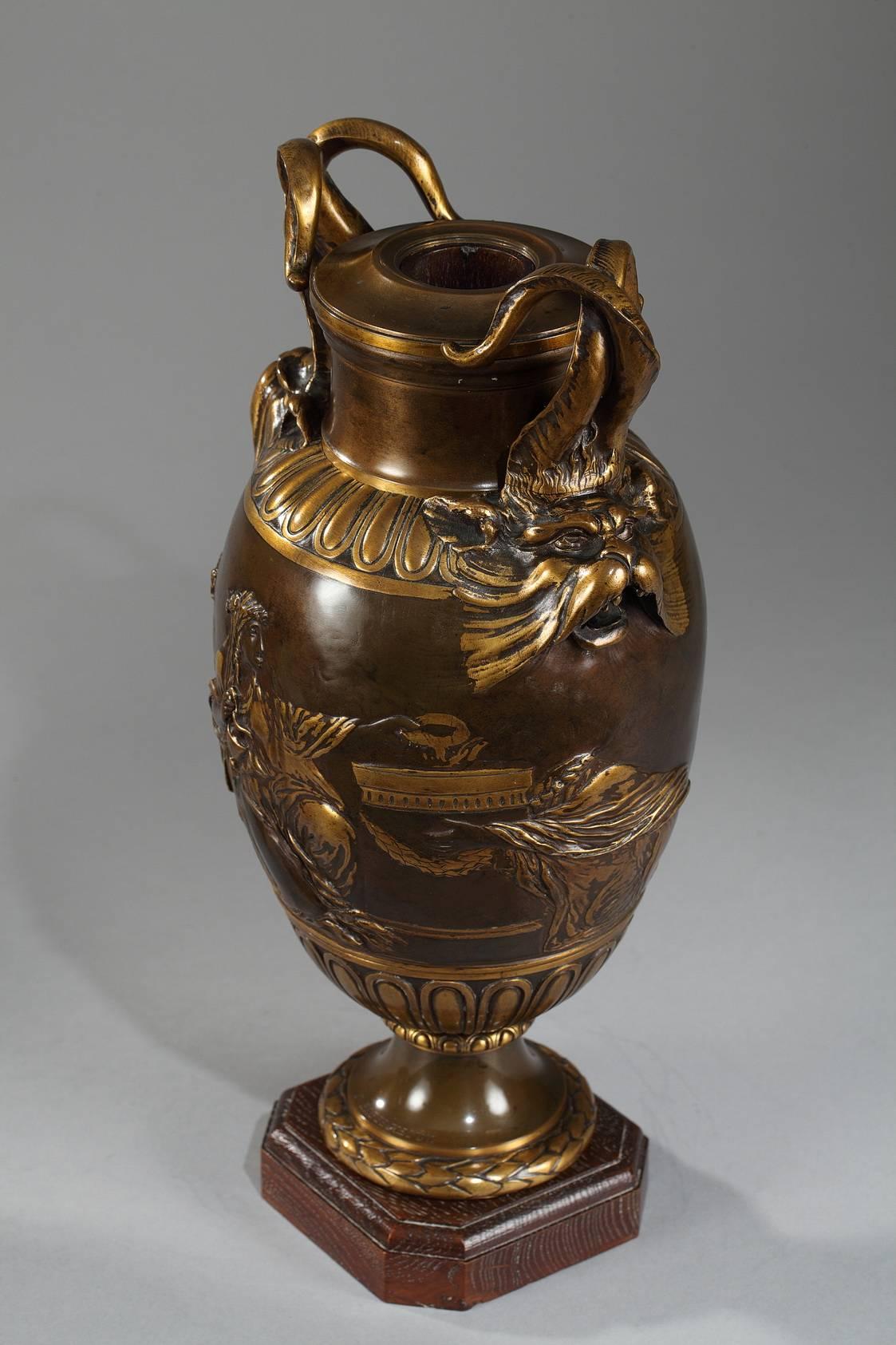 Pair of Bronze Vases by Ferdinand Barbedienne, 19th Century at 1stDibs ...