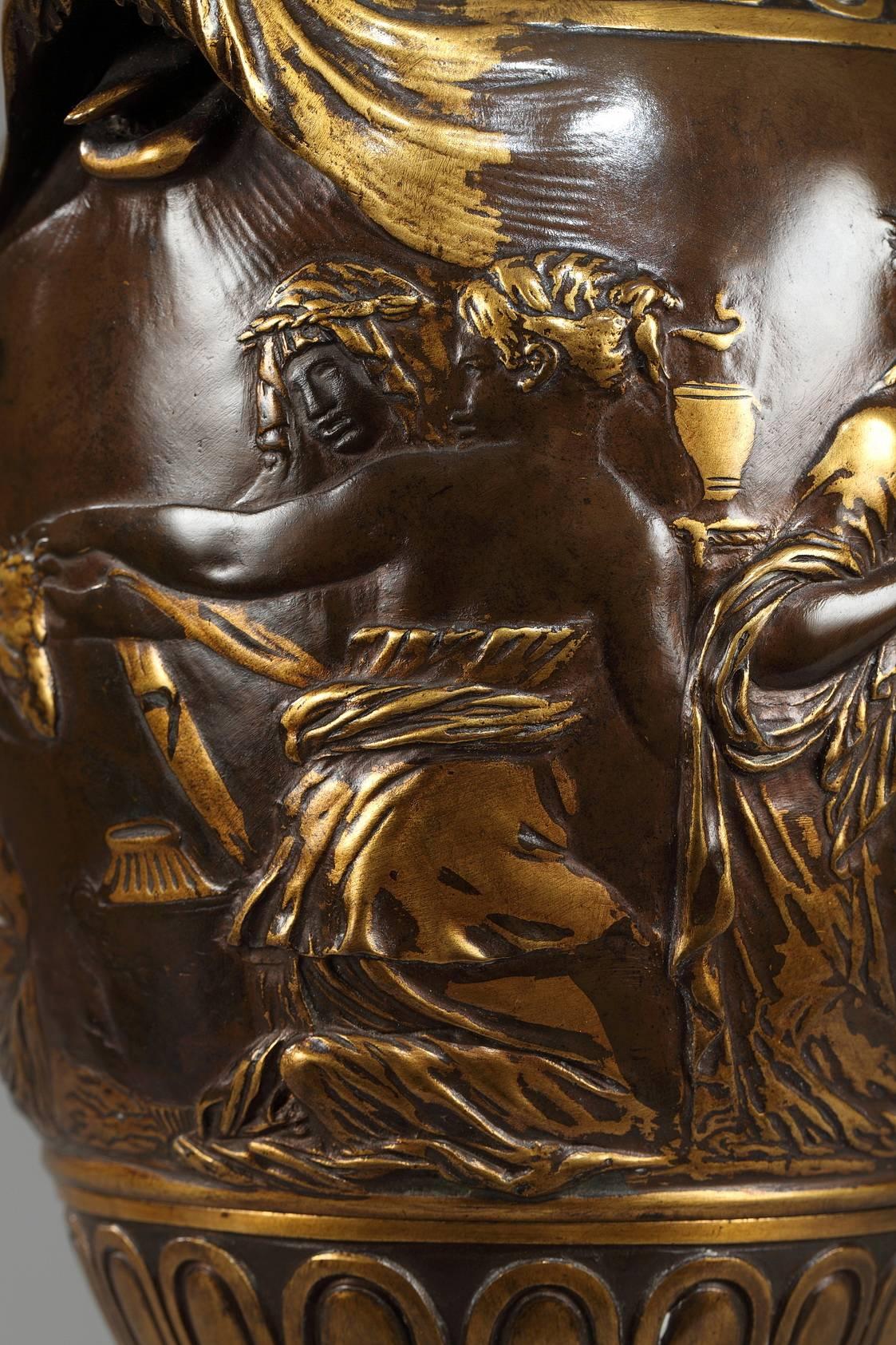 Pair of Bronze Vases by Ferdinand Barbedienne, 19th Century at 1stDibs ...